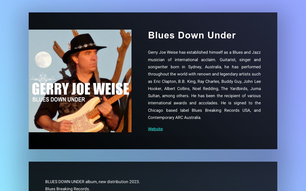 Blues Down Under, by Gerry Joe Weise